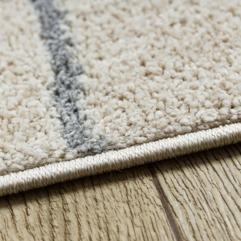 Dywany Łuszczów, Kusový koberec Fusion 0806 cream/l. grey, 140x190, bílá, kancelář
