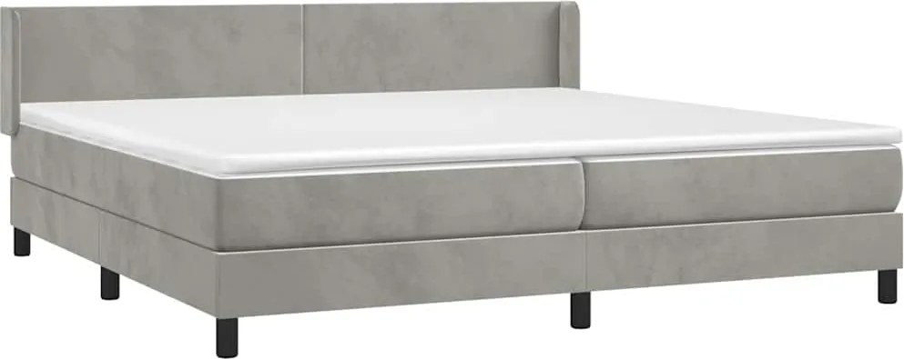 Box spring postel s matrací světle šedá 200x200 cm samet 3130859