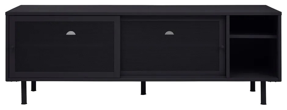 Černý kovový TV stolek 160x55x45 cm Veep – Unique Furniture