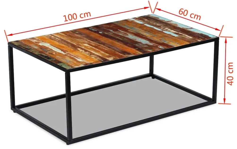 Konferenční stolek masivní recyklované dřevo 100 x 60 x 40 cm,  243336