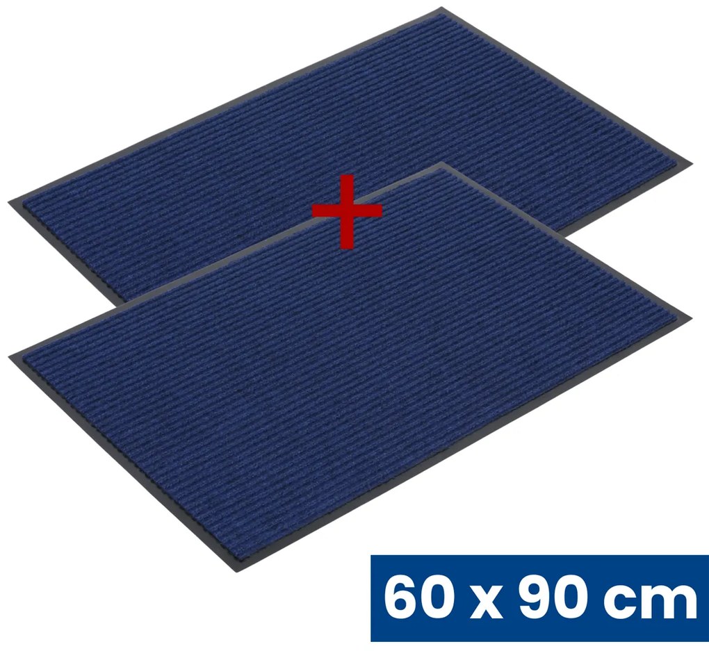 Odolná vstupní kobercová rohož s PVC 1+1 ZDARMA, 60 x 90 cm, modrá