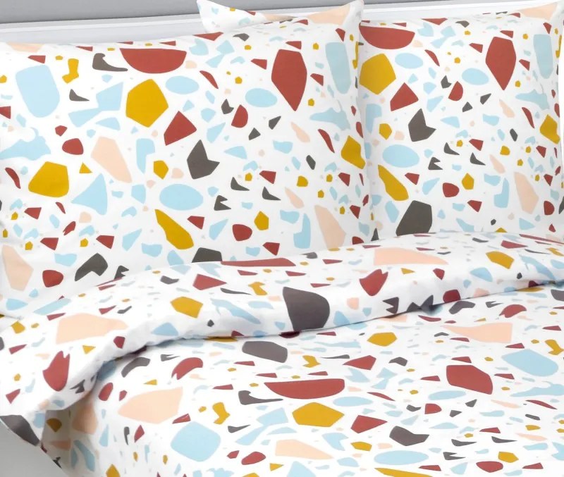 Bellatex Flanelové povlečení Modrá,Oranžová 140x220 cm, 70x90 cm