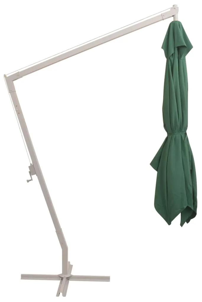 vidaXL Závěsný slunečník 300 x 300 cm zelený hliníková tyč