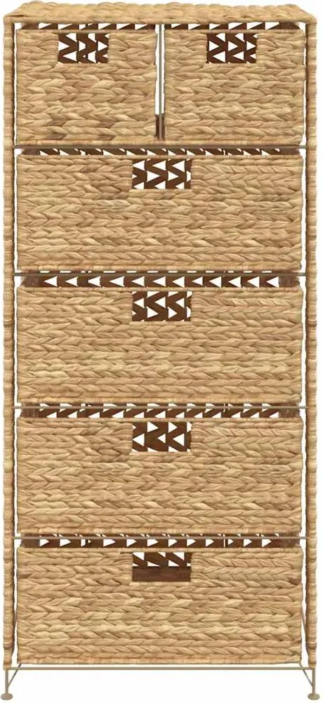 Komoda se 6 košíky 47 x 37 x 100 cm vodní hyacint 245493