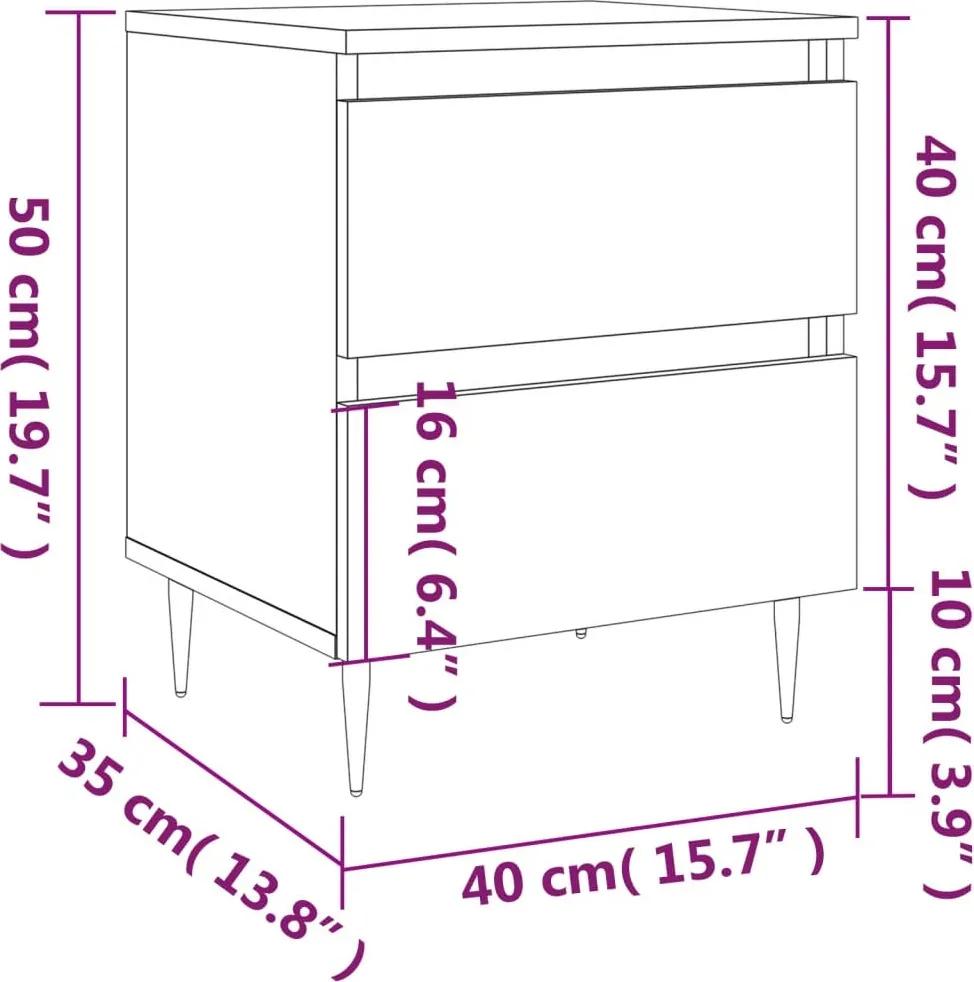 vidaXL Noční stolek 40 x 35 x 50 cm kompozitní dřevo [826868] Barva: kouřový dub