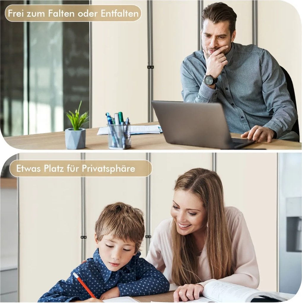 Costway Skládací 4panelový dělicí příčka pro domácnost 221 x 51 x