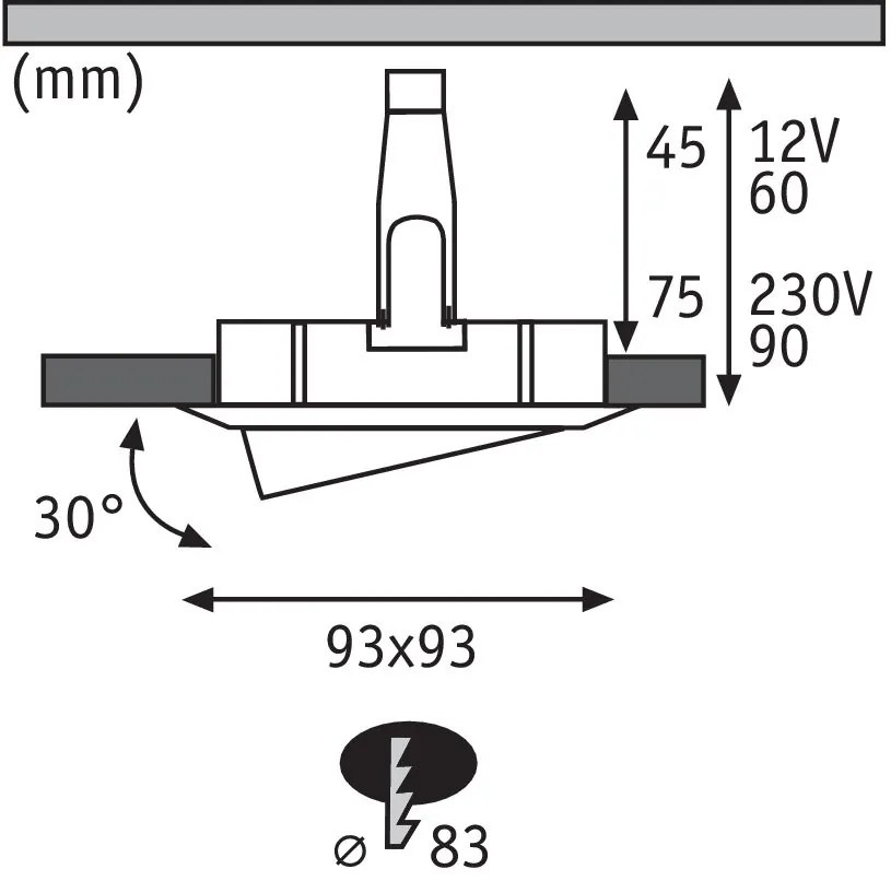 Paulmann 93664 Nova Plus, otočná bodovka GU5,3 nebo GU10, bílá/chrom, 9,3x9,3cm, IP65