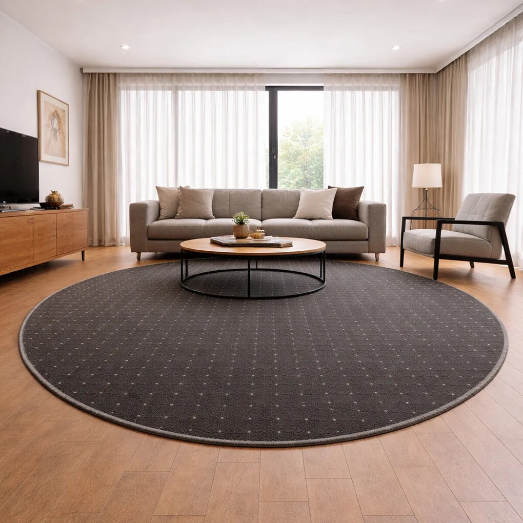 Condor Carpets, AKCE: 80x80 (průměr) kruh cm Kusový koberec Udinese hnědý kruh, hnědá, chodba / předsíň