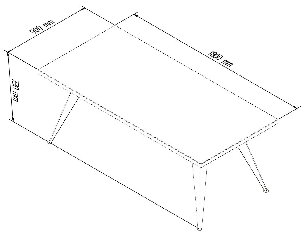 Wuders Jídelní stůl Buffalo Velikost: 1800 x 900 mm 1800 x 900 mm