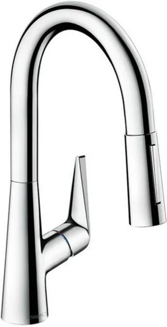 Hansgrohe Talis S - Páková dřezová baterie 160 s vytažitelnou sprškou, chrom 72815000