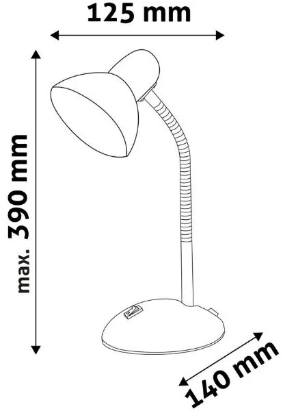 Stolní lampa se závitem E27, černá