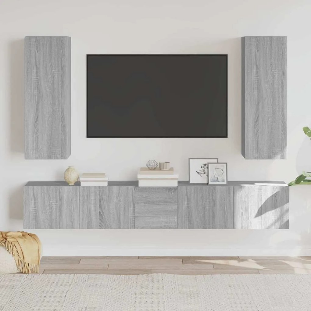 5dílný set TV skříněk šedý sonoma kompozitní dřevo 3114252
