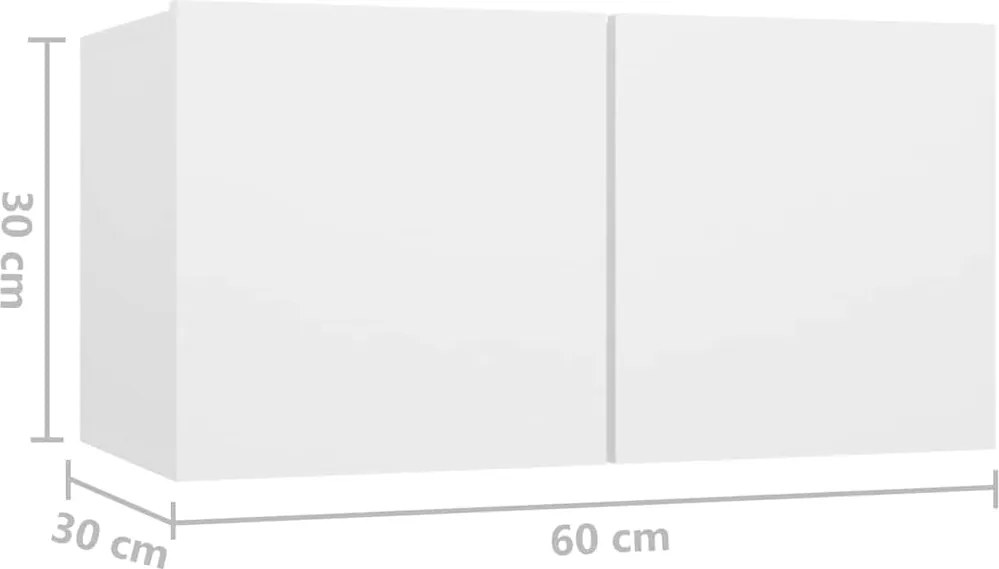 6dílný set TV skříněk bílý kompozitní dřevo 3078682