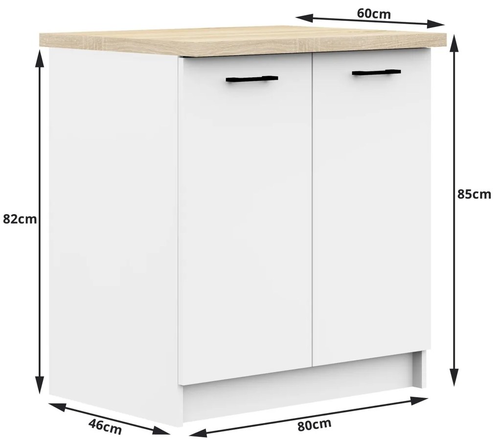 Kuchyňská skříňka Olivie S 80 cm 2D bílá