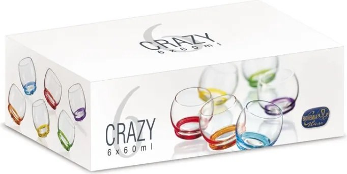BOHEMIA CRAZY SKLENICE 60ML SADA 6 KS