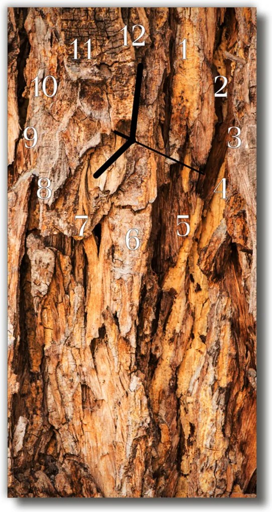 Skleněné hodiny vertikální  Příroda Kůra hnědého stromu