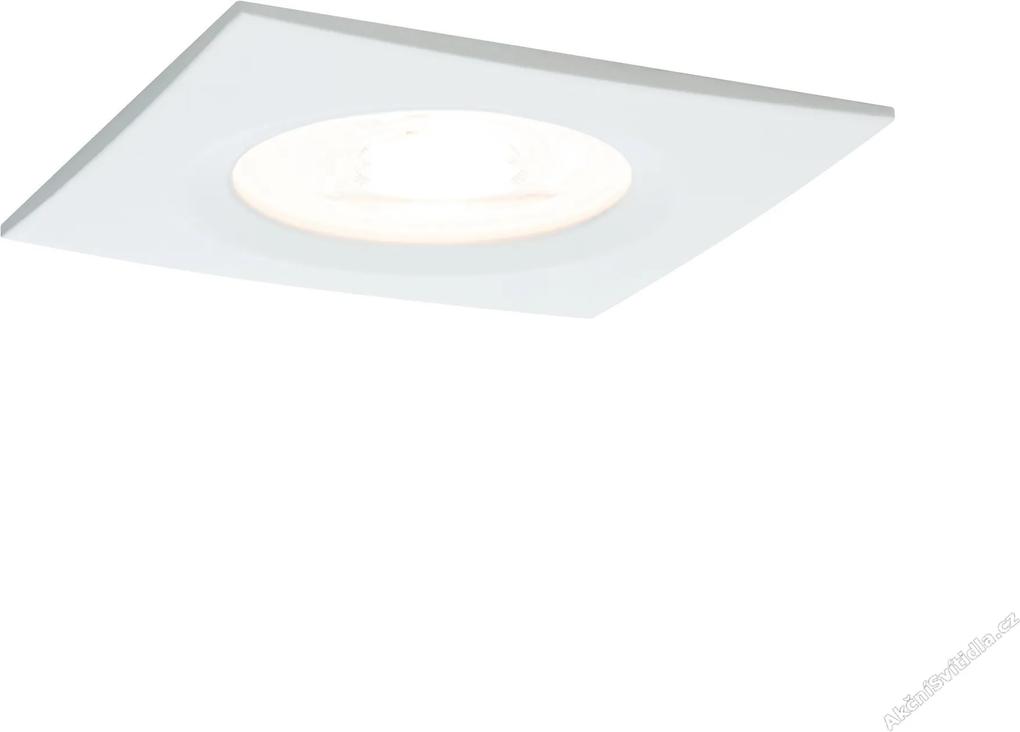 P 93609 Vestavné svítidlo LED Nova hranaté 1x7W GU10 bílá mat nevýklopné stmívatelné - PAULMANN