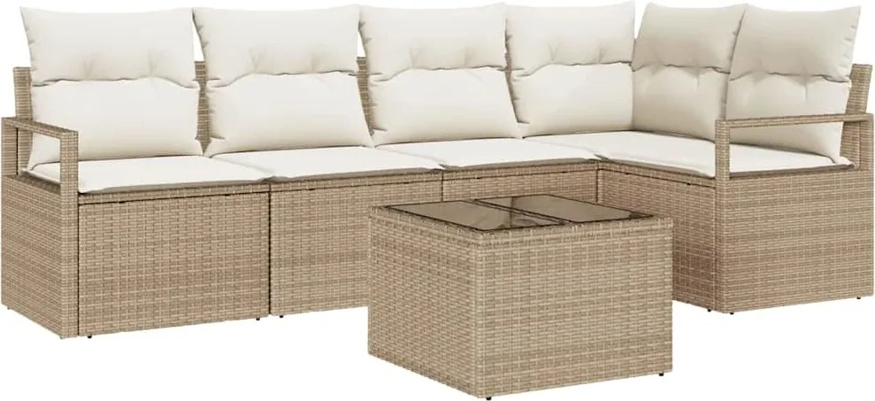 Set pohovek 6 ks Béžová polyratan 3346391