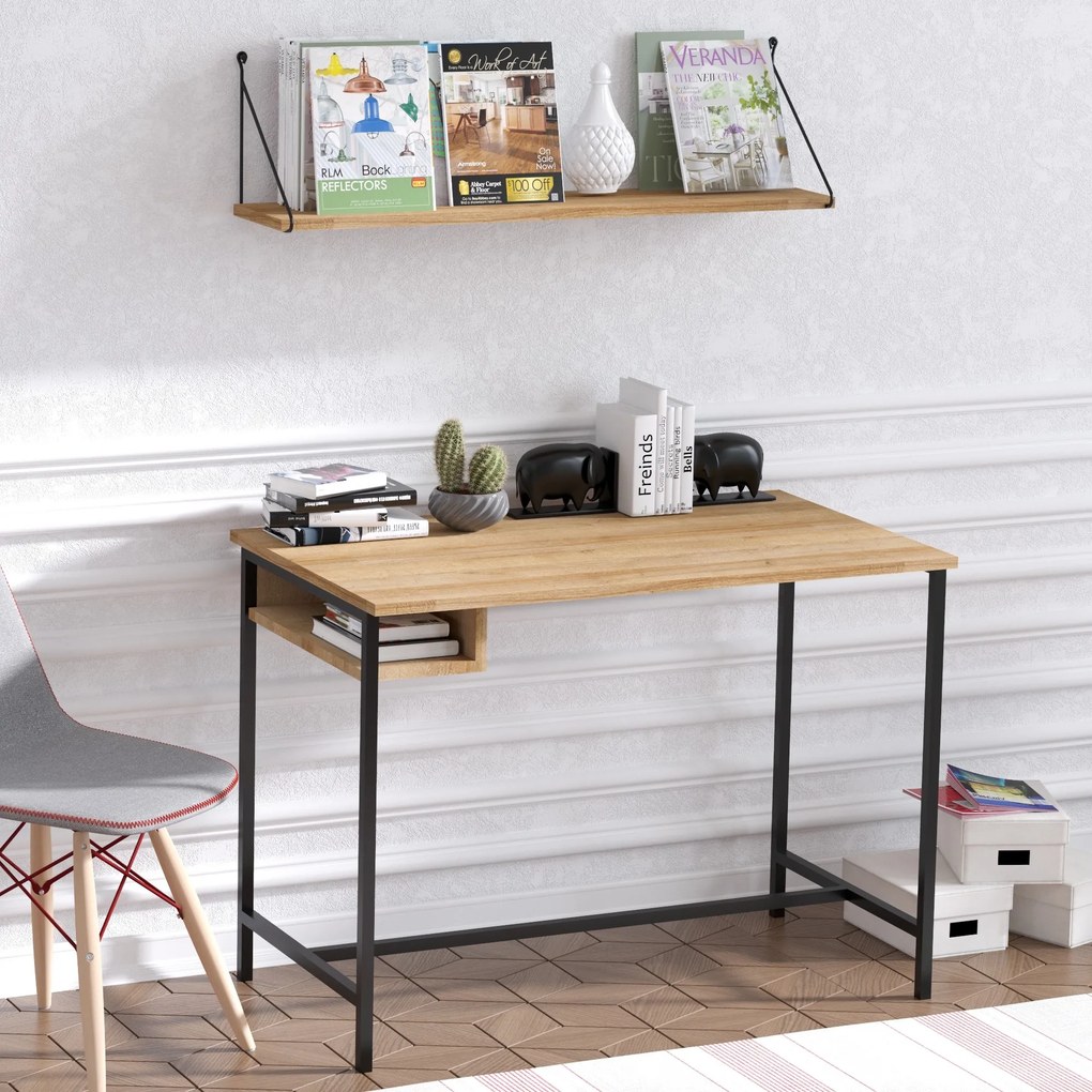 KALUNE DESIGN Psací stůl LOU dub s poličkou 793ELG3818