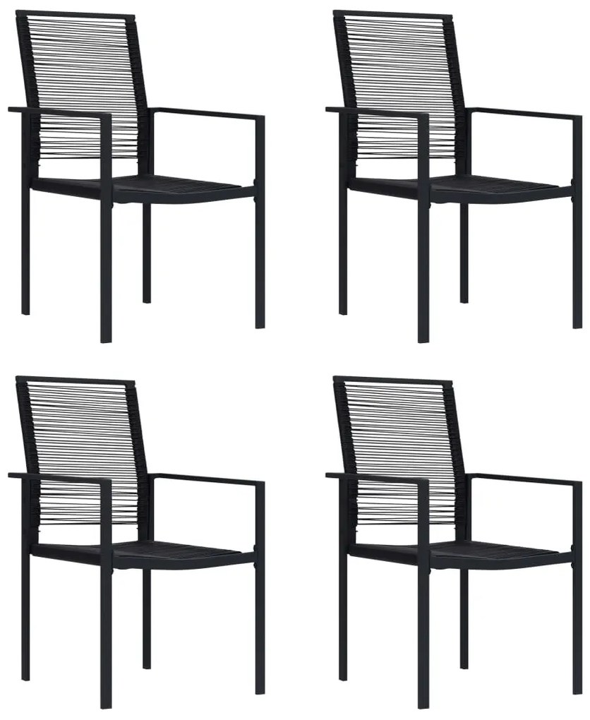 Zahradní židle 4 ks PVC ratan černé 312172