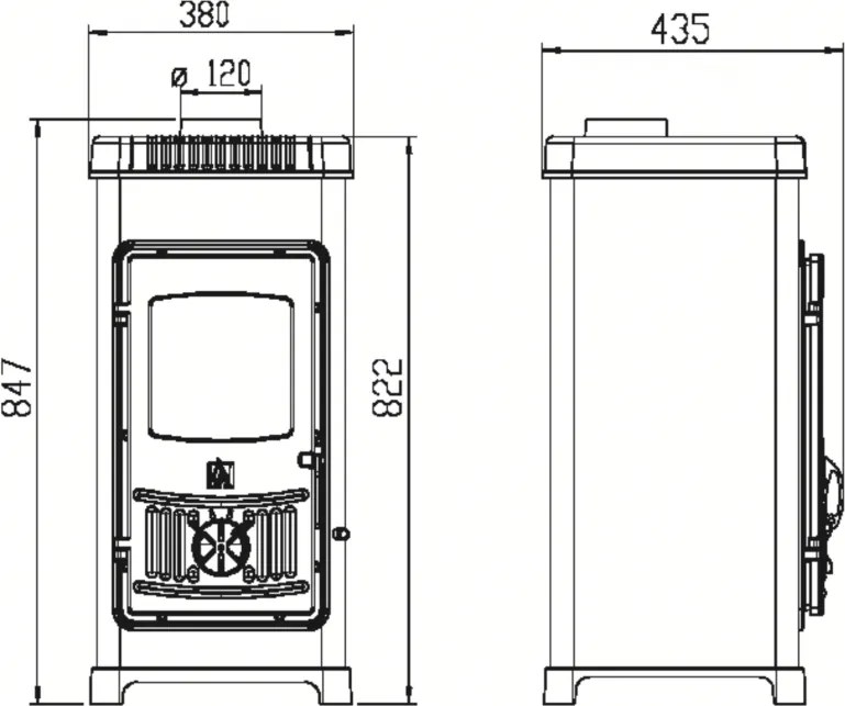 Litinová krbová kamna DORA 8 N - zelená
