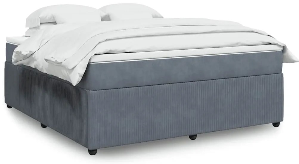 Box spring postel s matrací tmavě šedá 180x200 cm samet 3285657