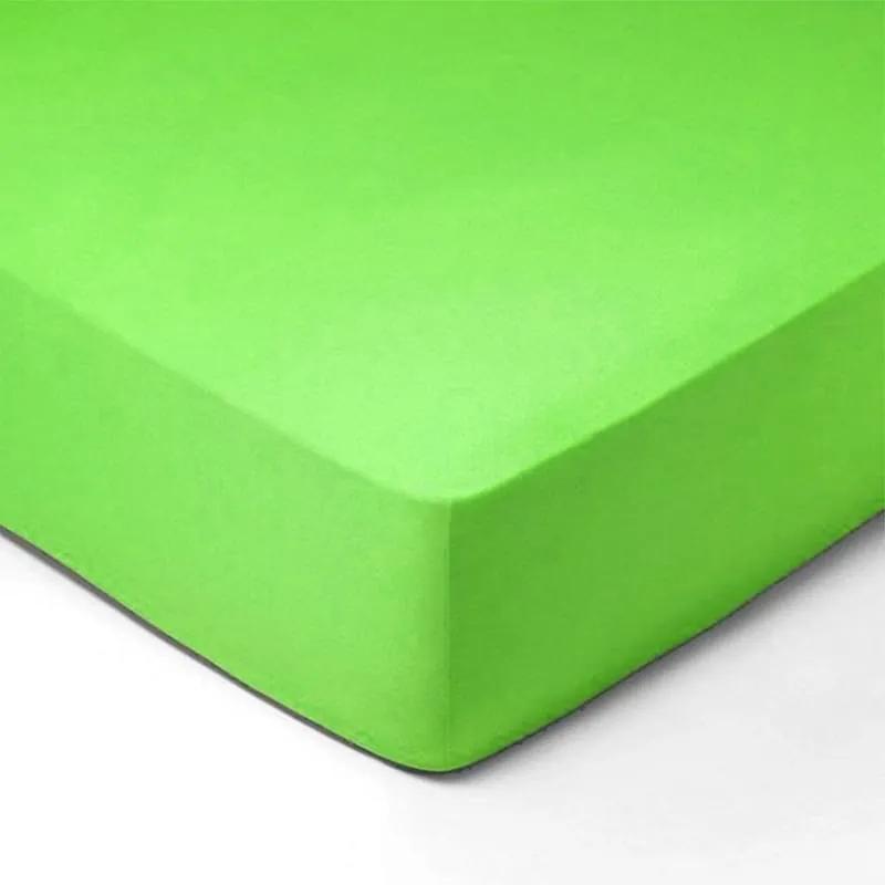 DekorTextil Jersey napínací prostěradlo zelená ROZMĚR: (š/d/v) 80 x 200 x 20 cm