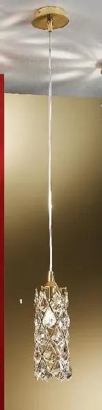 OR HL 6-1549/1 ZLAT Závěsné svítidlo 1x40W G9 zlato/křišťál "Asfour", průměr 9cm - ORION