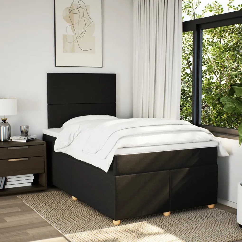 Box spring postel s matrací černá 120x190 cm textil 3291214