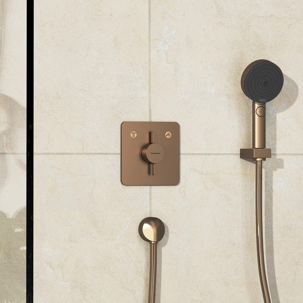 Hansgrohe DuoTurn Q, baterie pod omítku pro 2 spotřebiče, kartáčovaný bronz, HAN-75414140