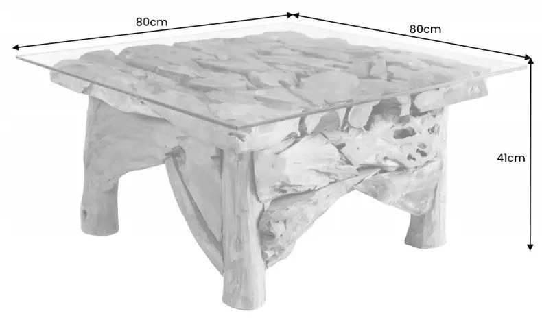 Massive home | Konferenční stolek RIVERSIDE 80 CM masiv teak