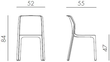 Židle BIT – plastová, nosnost 200 kg, různé barvy Stima polypropylen fg tortora