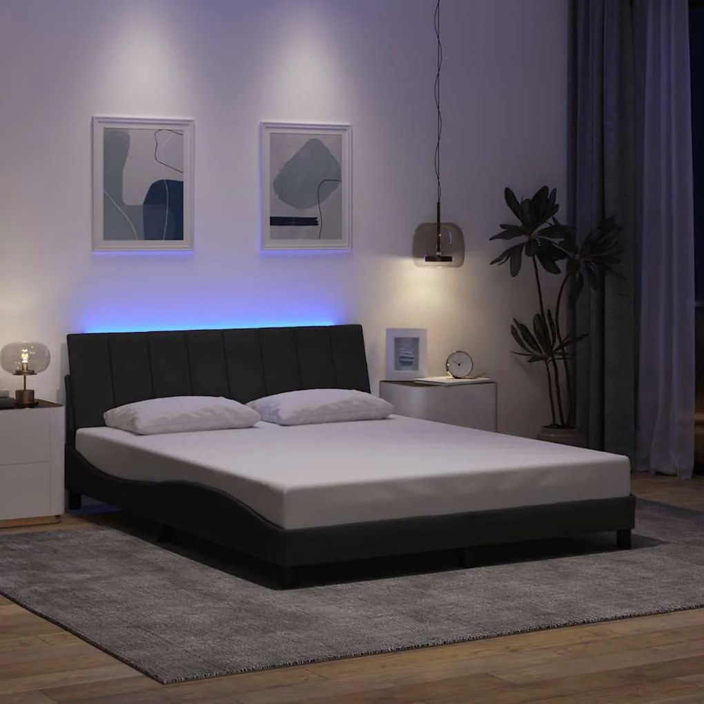 Rám postele bez matrace Hanko tmavě šedý 160 x 200 cm textil 3310469