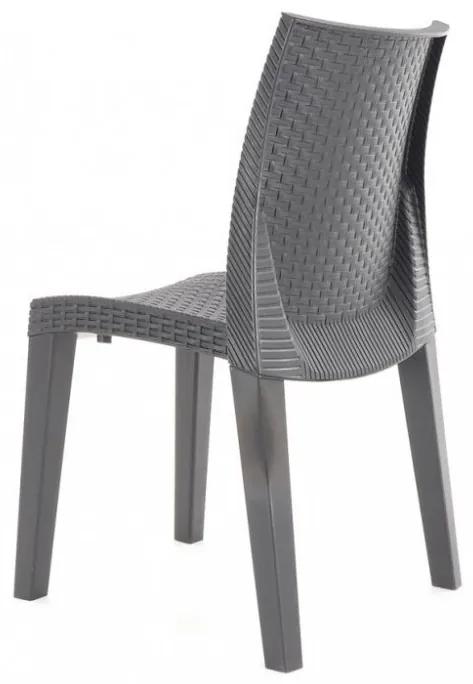 Zahradní židle SELMA — antracit, umělý ratan