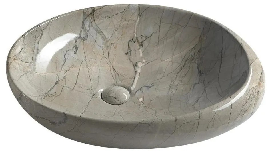 Sapho - Umyvadlo na desku DALMA 68x44 cm grigio
