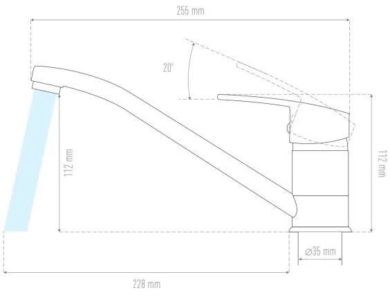 ALVEUS 1130434 - Dřezová baterie NINA 13,5 cm granit/černá