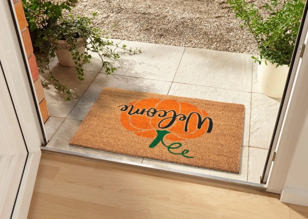Hanse Home, Rohožka Welcome (dýně) 105665 - na ven i na doma, 45x75, oranžová, chodba / předsíň