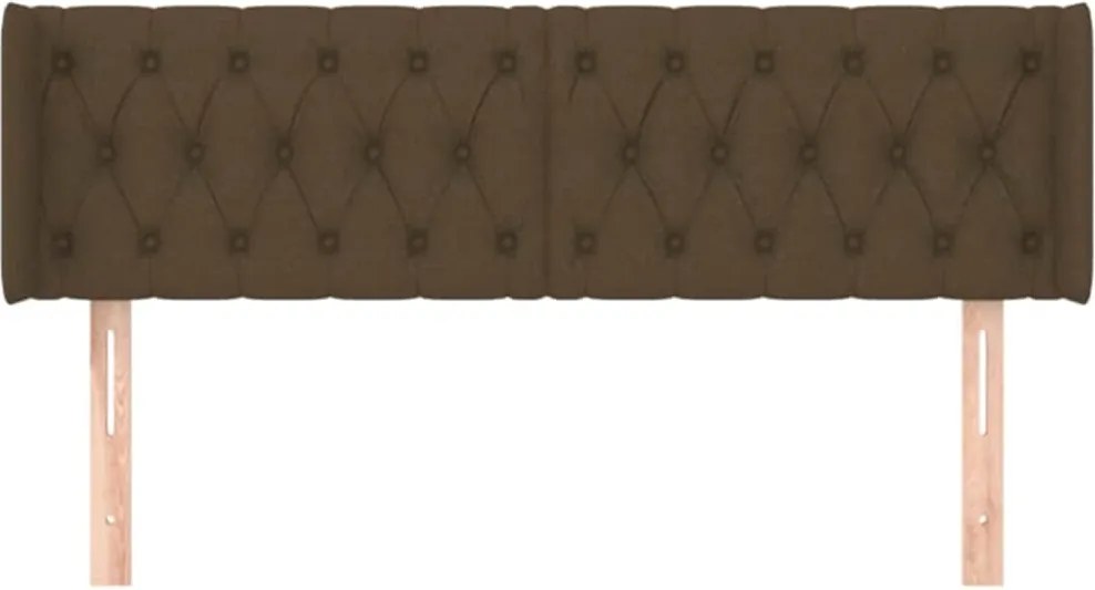 Čelo postele typu ušák tmavě hnědé 163x16x78/88 cm textil 3119113