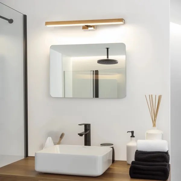 Brilagi-LED Koupelnové osvětlení zrcadla WOODY MIRROR LED/12W/230V IP44 dub/chro