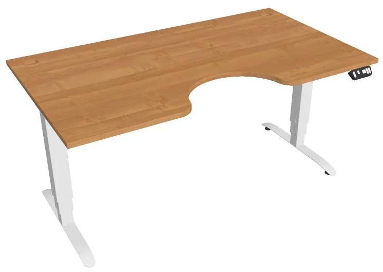 Hobis Motion Elektr. nastavitelný stůl 160x90 s pamětí - HOBIS ERGO MOTION MSE 3M 1600 Dekor stolové desky: olše, Barva kovové podnože: bílá