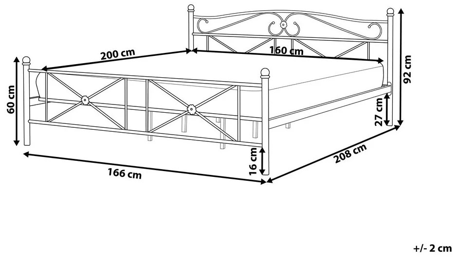 Manželská postel 160 cm RANDEZ (s roštem) (černá). 1007483