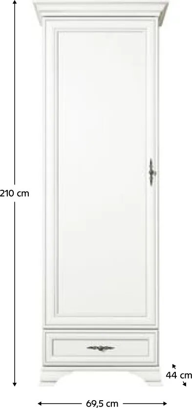 Regál, alpská bílá, KENTAK REG1D1S
