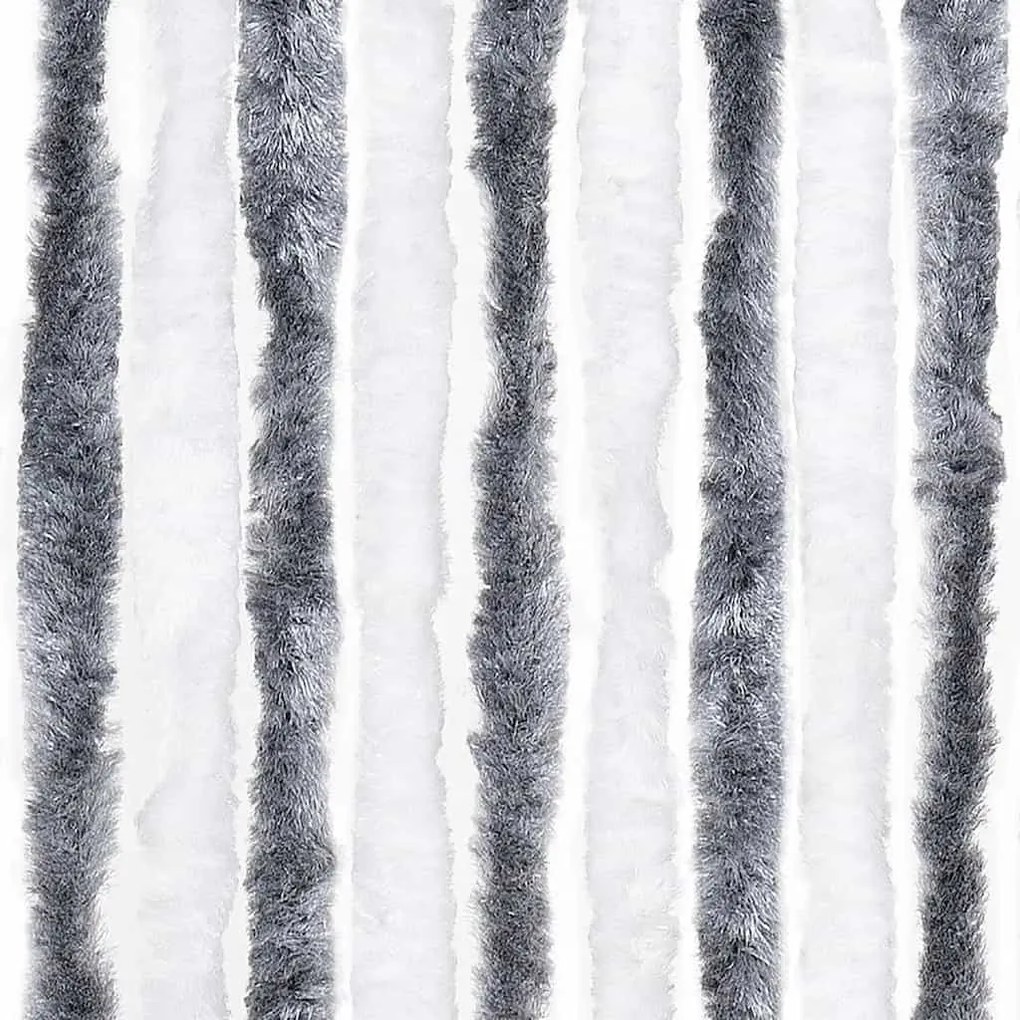 Závěs proti hmyzu šedý a bílý 90 x 220 cm Chenille 241224