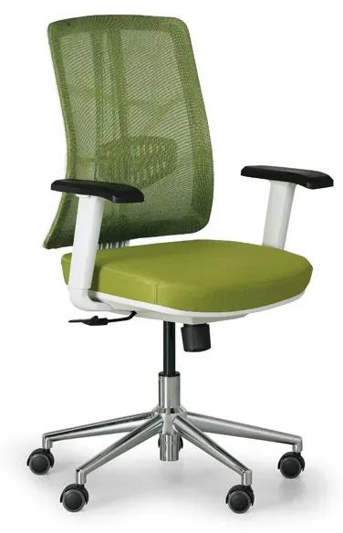Kancelářská židle HUMAN, bílá/zelená,