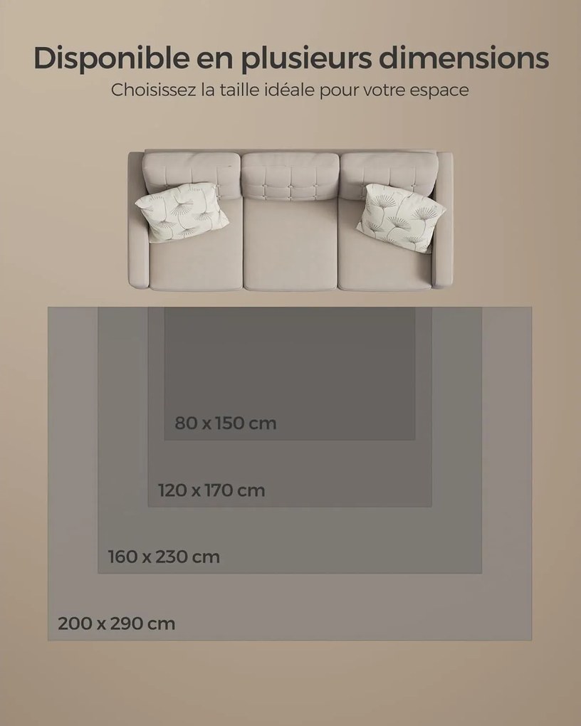 Protiskluzová rohož, rohož pratelné v pračce 160 x 230 cm, šedá