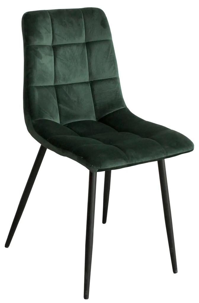 Jídelní židle MACAO – čalouněná, sametový potah, zelená