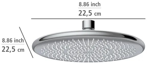 WENKO 23998100 - Sprchová hlavice WATERSAVING SYSTEM 22,5x22,5 cm lesk. chrom