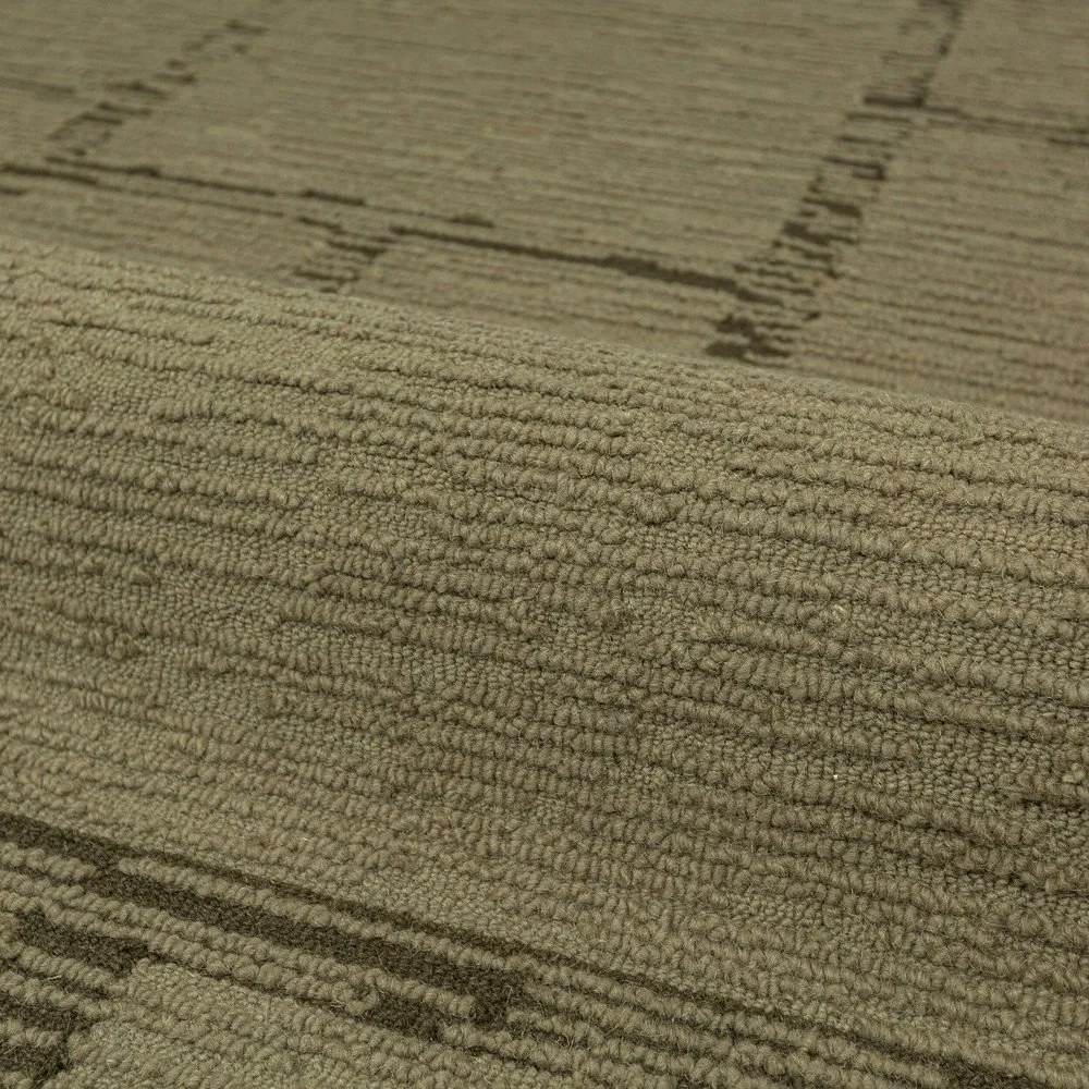 Zelený ručně tkaný vlněný běhoun 80x230 cm Harris Modula Wool – Flair Rugs