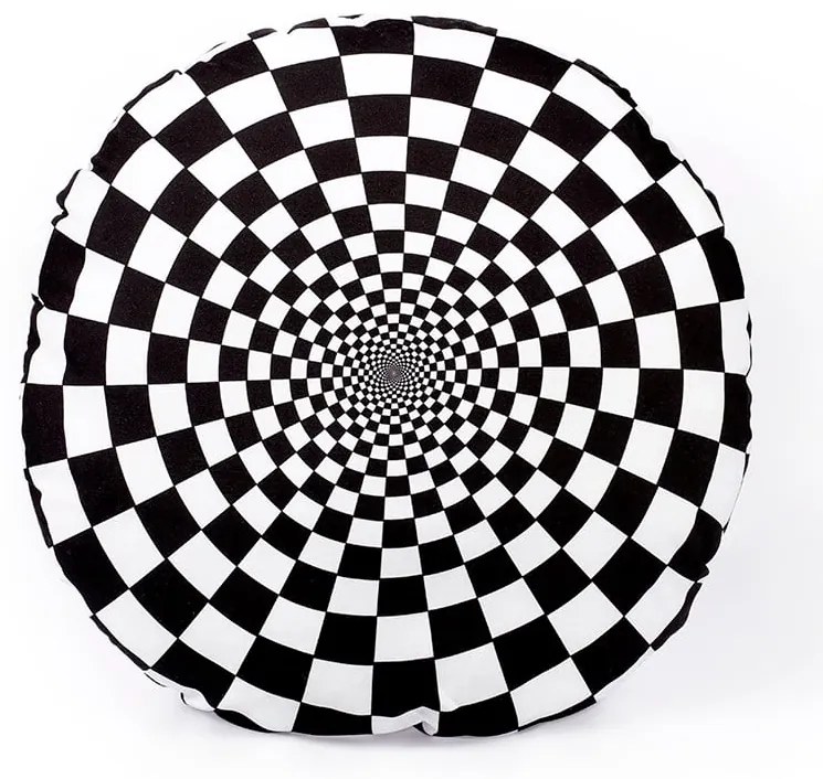 Dětský polštářek - vzor černo-bílá šachovnice