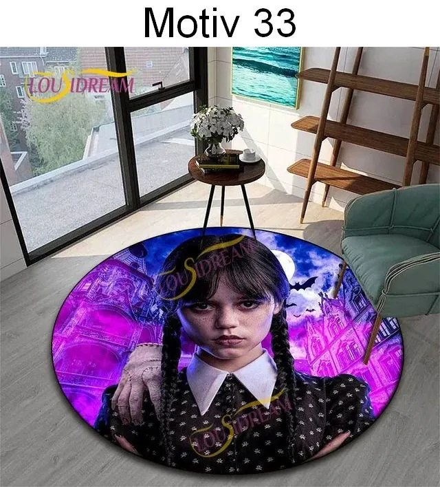 Kulatý koberec WEDNESDAY ADDAMS (průměr 80 cm) Motiv: 33